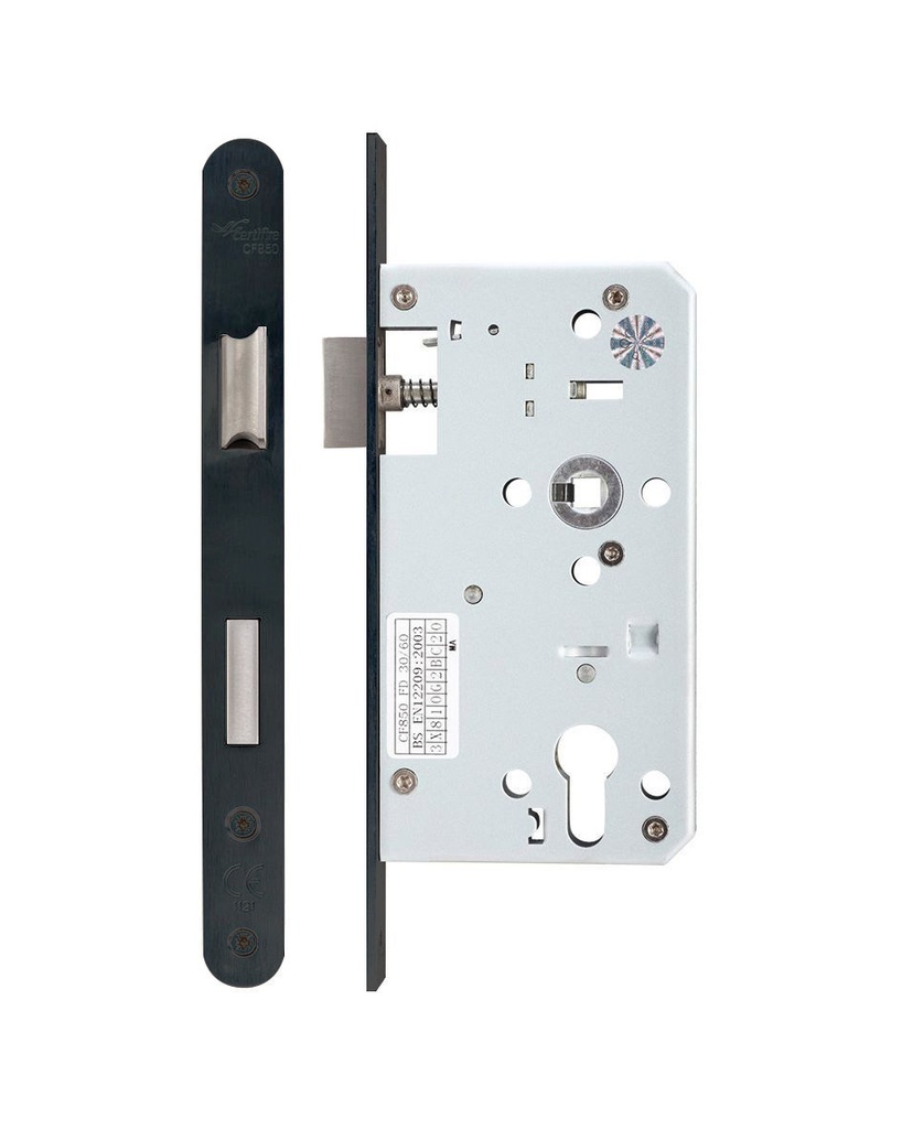 DIN Euro Sash Lock Case 60mm - Radiused Faceplate - Onyx Black ...